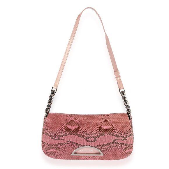 Dior | Bags | Christian Dior Pink Python Malice Shoulder Bag | Poshmark